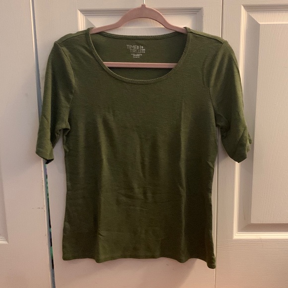Time and Tru | Tops | Time And True T Olive Green | Poshmark